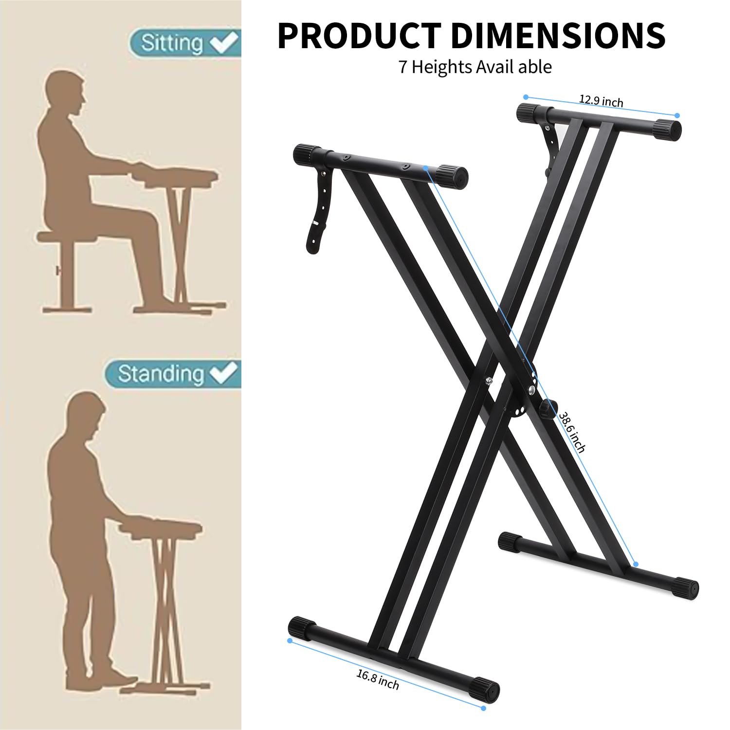 Mua Adjustable Piano Stand, Double-X style Keyboard Stand with Lockable ...