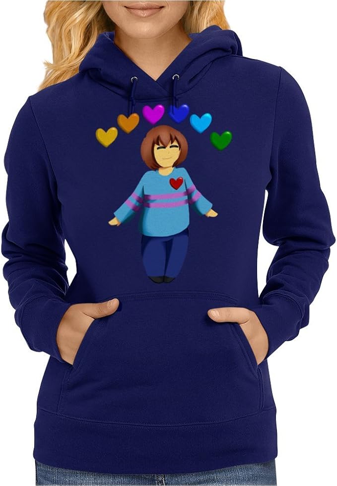 Amazon.com: Frisk - stay determined Womens Hoodie Navy / Large: Clothing