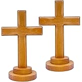 Amazon.com: 9 Inch 12 Pack Brown Wood Standing Crosses Wooden Tabletop ...