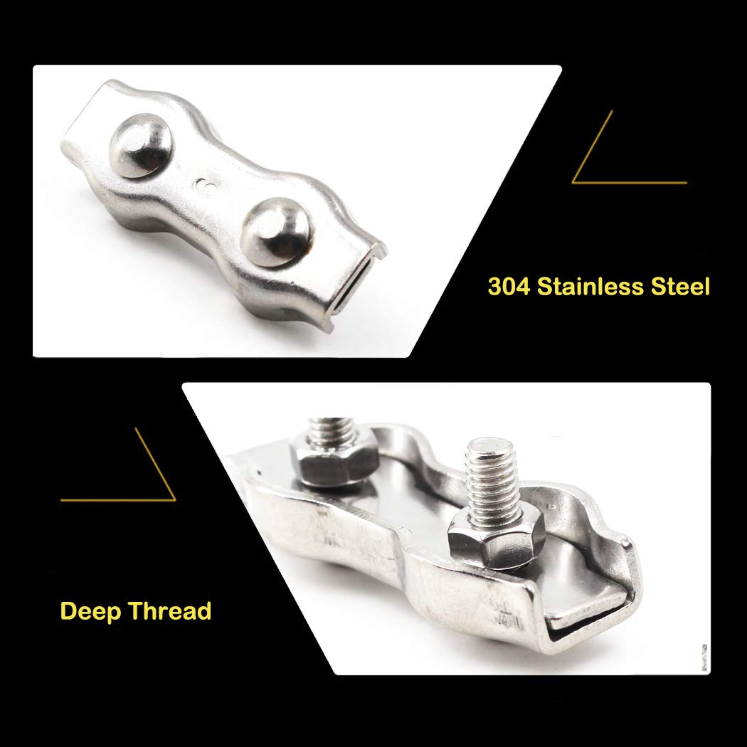 M4 304 Stainless Steel Duplex Wire Rope Clip Cable Clamps For Wire ...