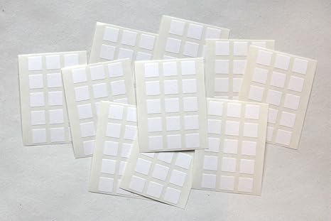150 White Square Stickers - Sticky Coloured Self Adhesive Squares for ...