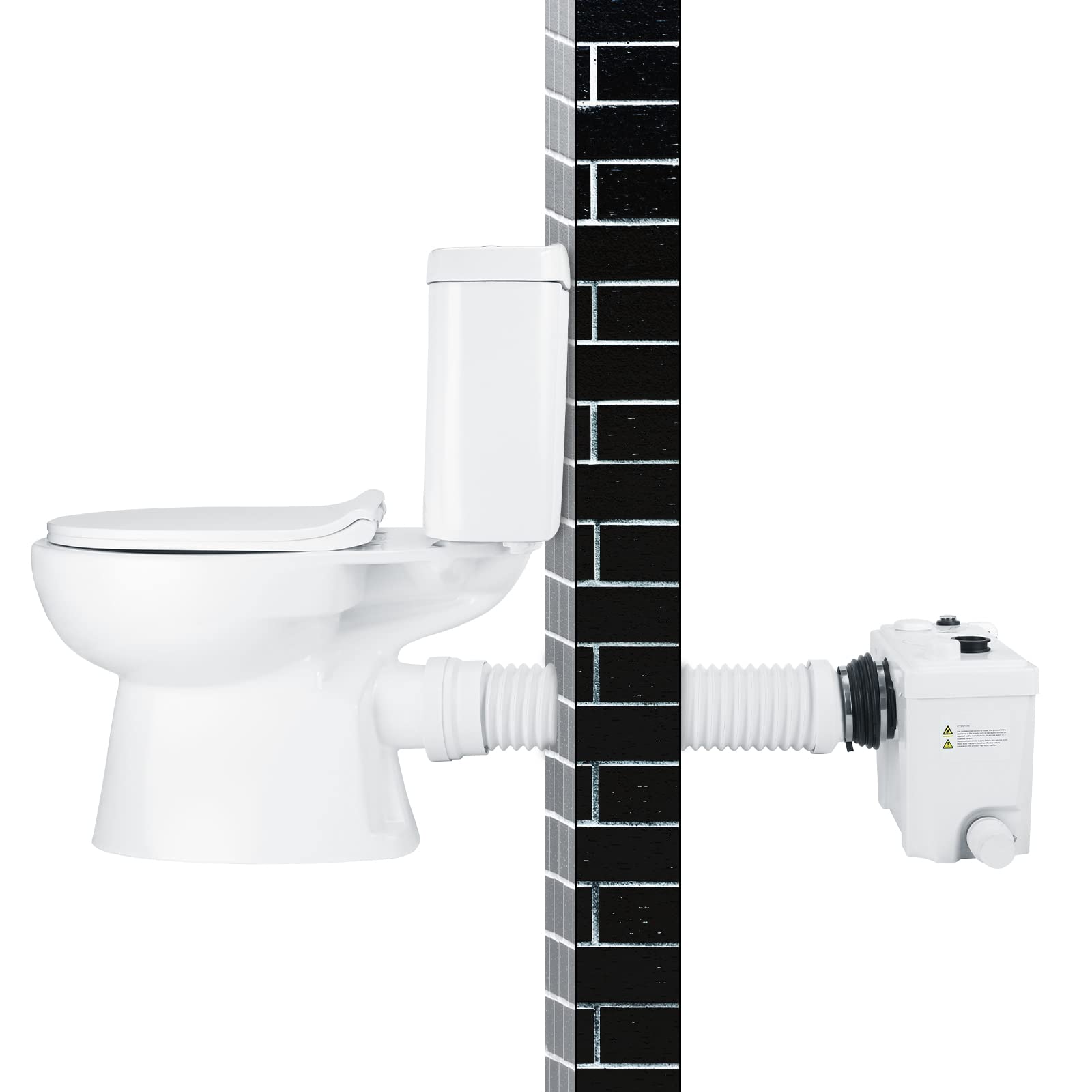 Mua Sanimove 500watt MaceratingToilet 3 Piece of Upflush Toilet System for Basement Room Round ...