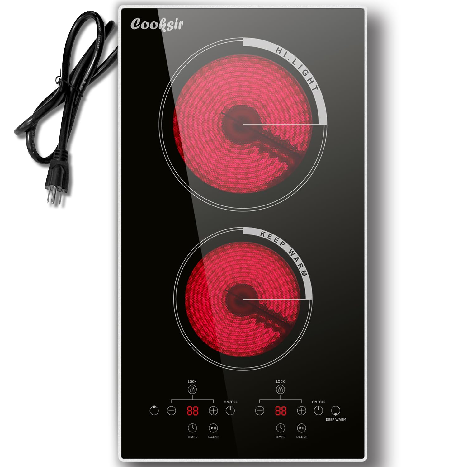 Mua Portable Electric Cooktop 2 Burner, 110V Plug in Electric Stovetop ...