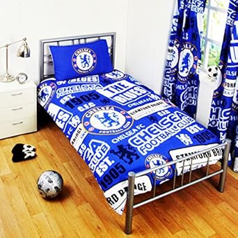Official Chelsea FC Single Duvet Cover Set With Pillowcase (Reversible ...