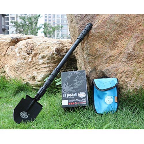 10 in 1 Utility Folding Camping Hiking Shovel Spade Axe Military Self ...