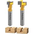 Exqutoo 1/4" Shank T-Slot Cutter Router Bit 3/8" & 1/2" Length ...