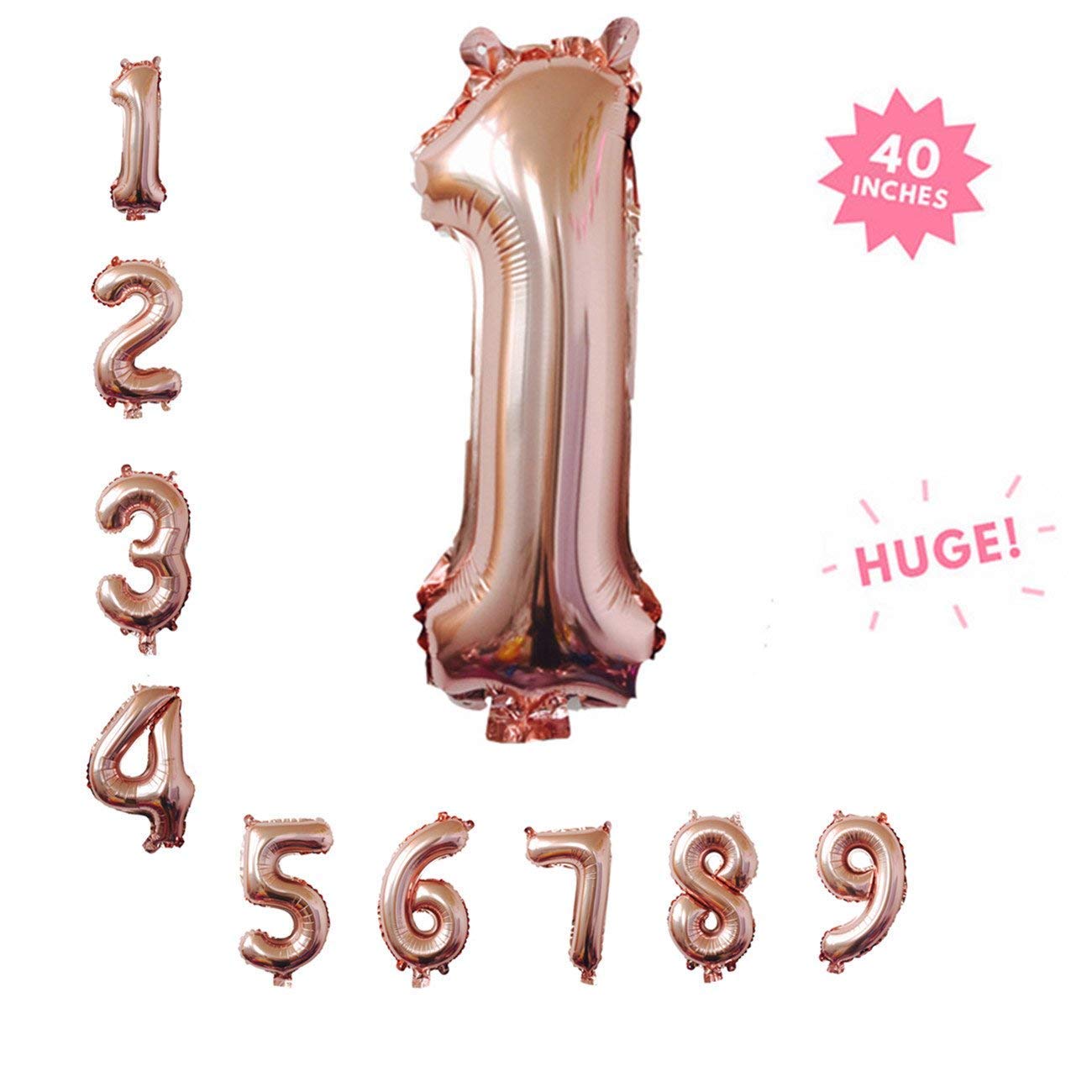 Amazon.com: 40 Inch Jumbo Number Balloon. by PartyBox! (Rose Gold, Number 5): Health & Personal Care
