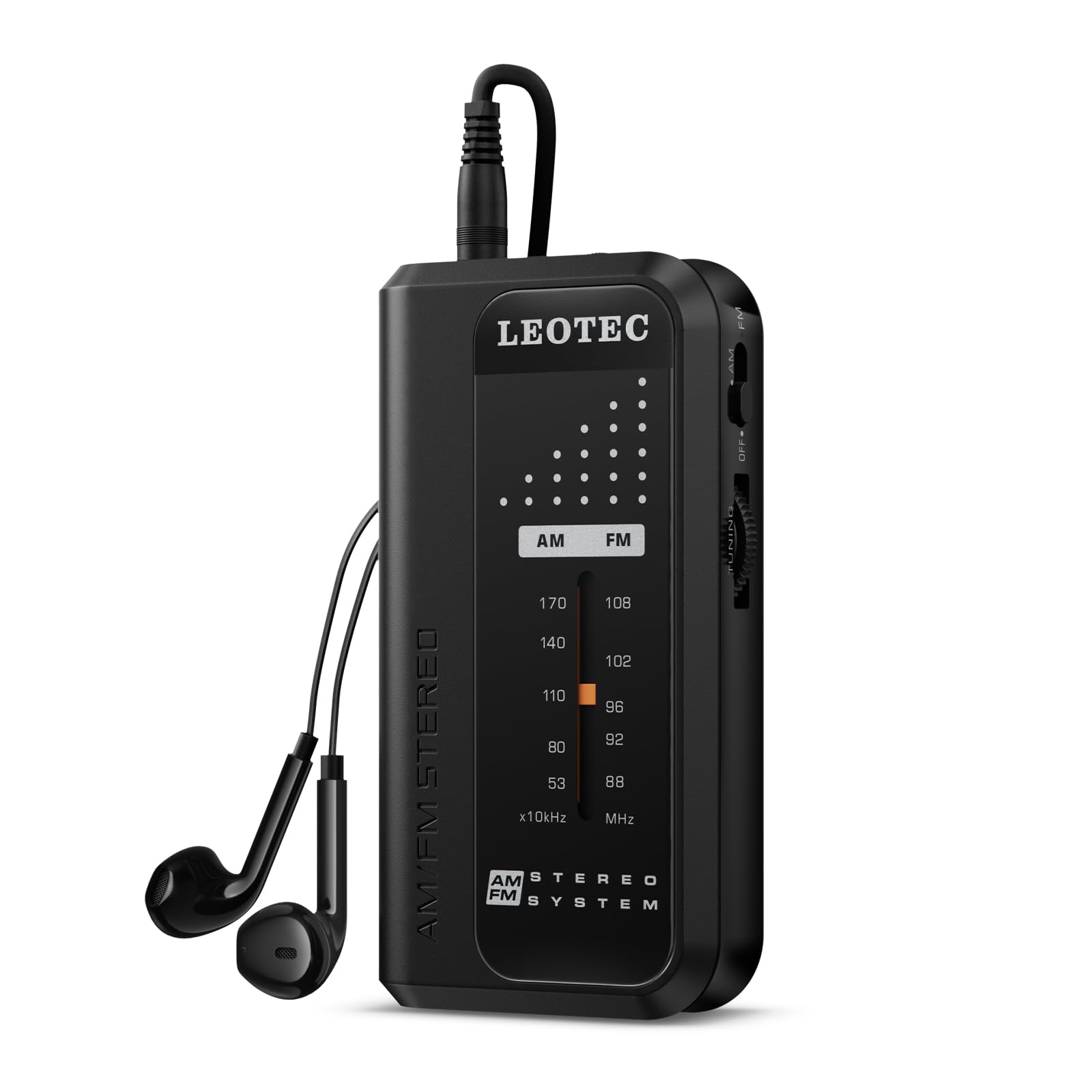 LEOTEC Portable Radio AM FM,Small Pocket Radios,Stereo Sound with ...