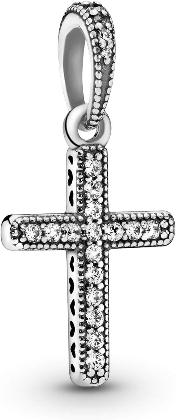 Amazon.com: Pandora Jewelry Sparkling Cross Cubic Zirconia Pendant in ...