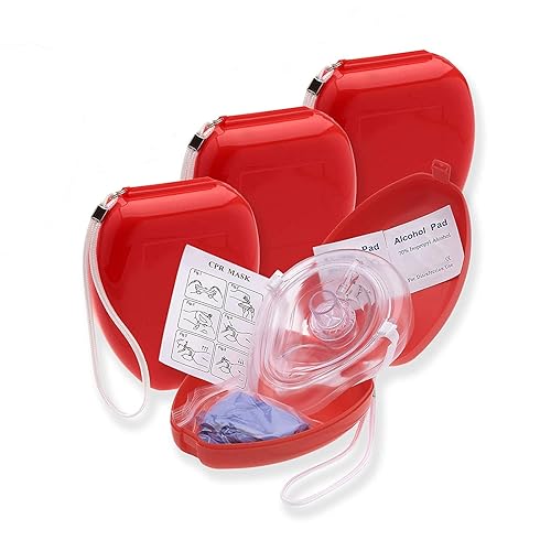 ASA TECHMED 4 Pack First Aid Medical CPR Rescue Mask, Adult/Child ...