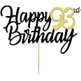 Amazon.com: Happy 93rd Birthday Cake Toppers Glitter 93rd Anniversary ...