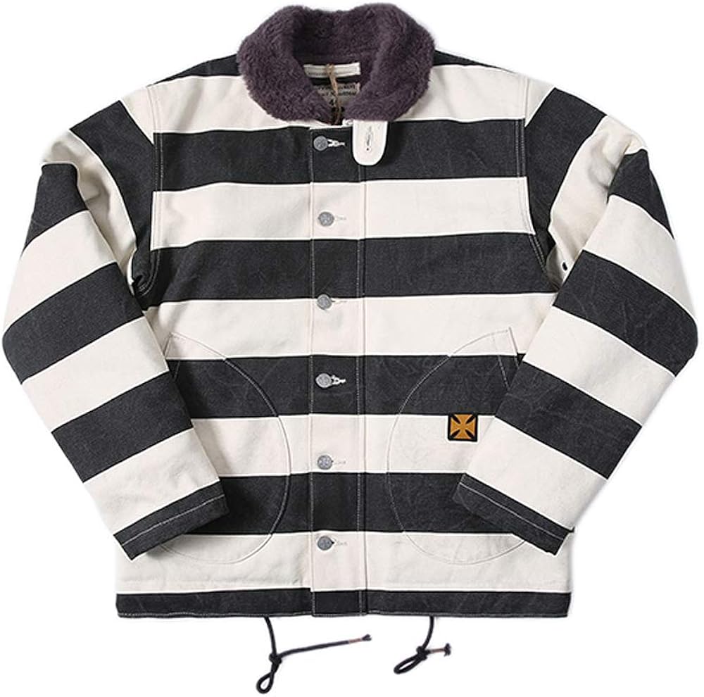 20oz Canvas Prison Striped N-1 Motorcycle Jacket: Amazon.ca: Clothing ...