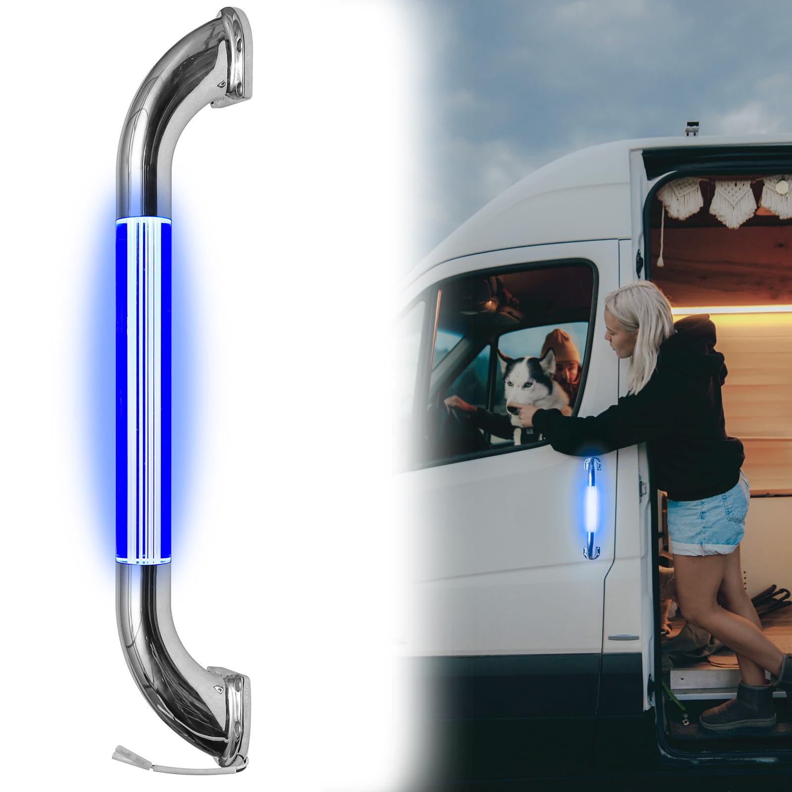 HWHongRV LED RV Handrail, Lighted Assist Handle Rv Door Handle Grab Bar ...