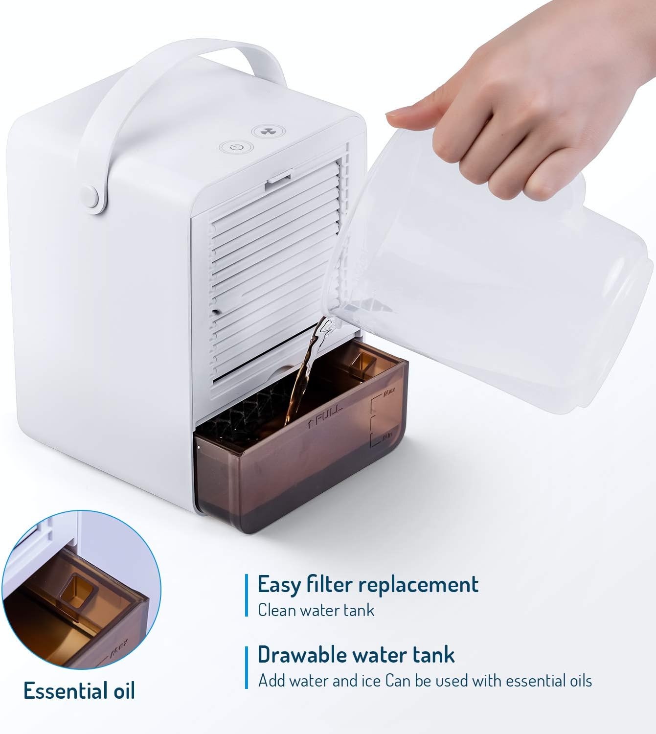 Generies Mini Air Cooler, Updated Noiseless Air Conditioner Fan ...