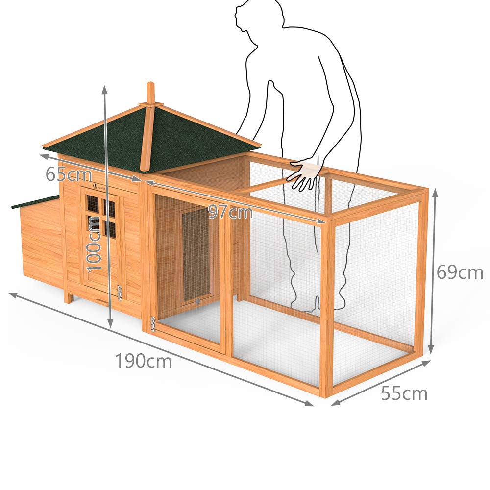 Mua VOUNOT Chicken Coop and Run, Wooden Hen House with Nest Box ...