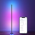 GonHui Corner Floor Lamp, LED Smart Floor Lamp Compatible with Alexa ...