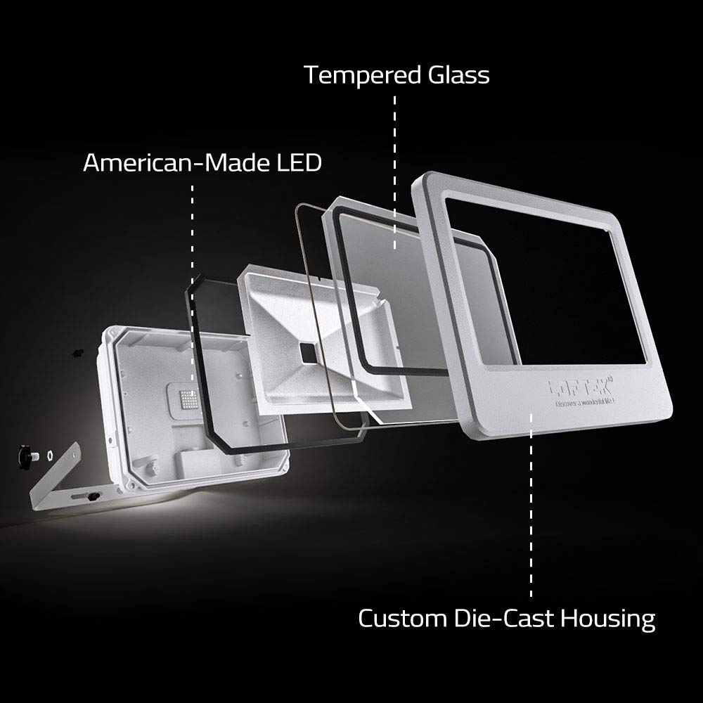 LOFTEK 50W LED Flood Light, RGB Timing Security Floodlight, Outdoor ...