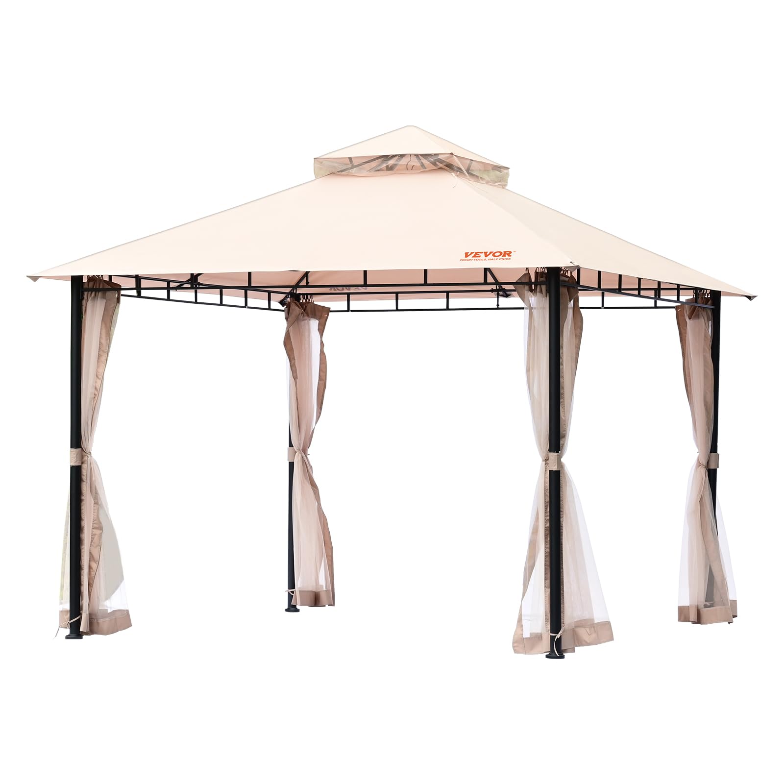 VEVOR Patio Gazebo for 6-8 Person, 10 x 10 FT Backyard Gazebo, with ...
