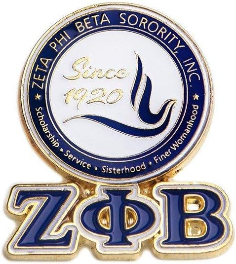 Amazon.com : Zeta Phi Beta Sorority 3D Color Shield Pin w/letters ...