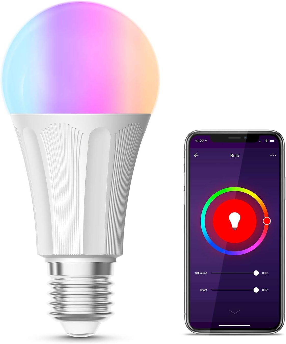 Ampoule Connectée WiFi RGB Multicolore & Blanche et Intensité Réglable, Maxcio Ampoule ...
