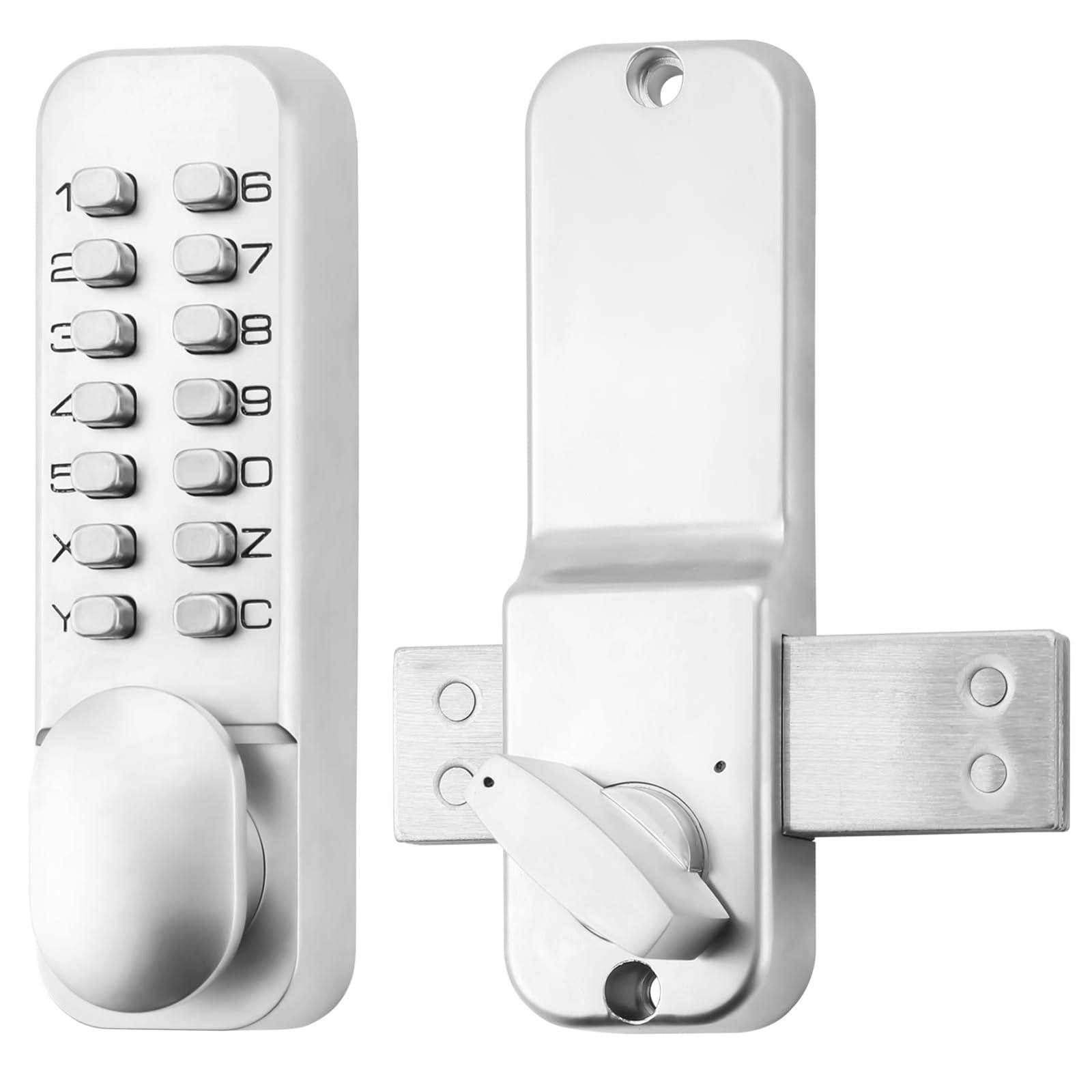 ANNFUZ Mechanical Keyless Door Lock with Handle, Keypad Front Door ...