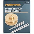 Amazon.com: POWERTEC Solid Carbide Downcut Spiral Router Bits, Brass ...