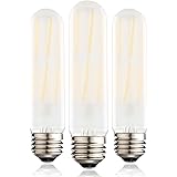 T10 LED Frosted Bulbs, Edison Tubular Filament LED Light Bulb, Dimmable 8W (75W Equivalent ...