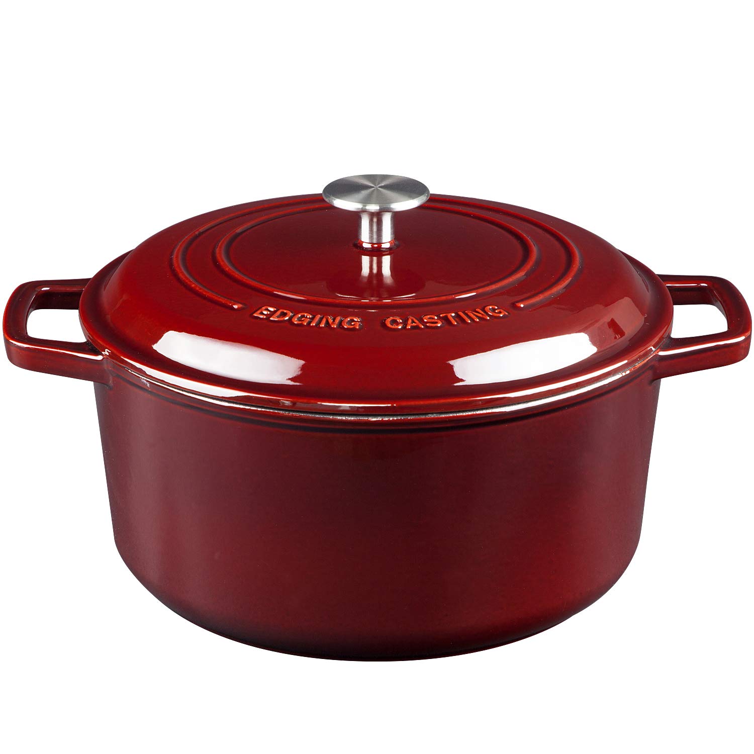EDGING CASTING Enameled Cast Iron Dutch Oven with Lid, 6 Quart, Bread ...