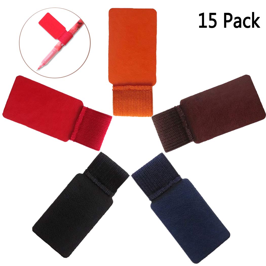 15Pcs Pen Loop Holder, MERYSAN Self-Adhesive Pen Pencil Holder Elastic ...