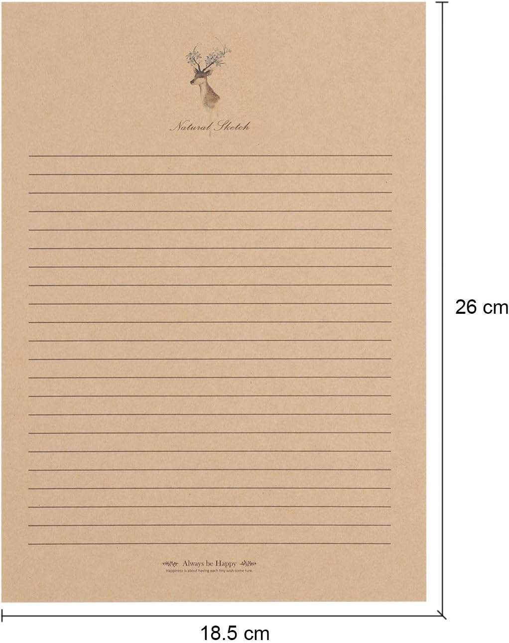 100 Sheets A4 Vintage Writing Paper Set Kraft Letter Paper Writing ...