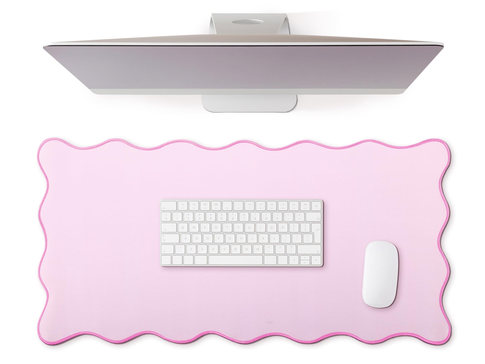Hahafelt Scalloped Desk Mat Large Scalloped Piping Cute Desk Mat ...