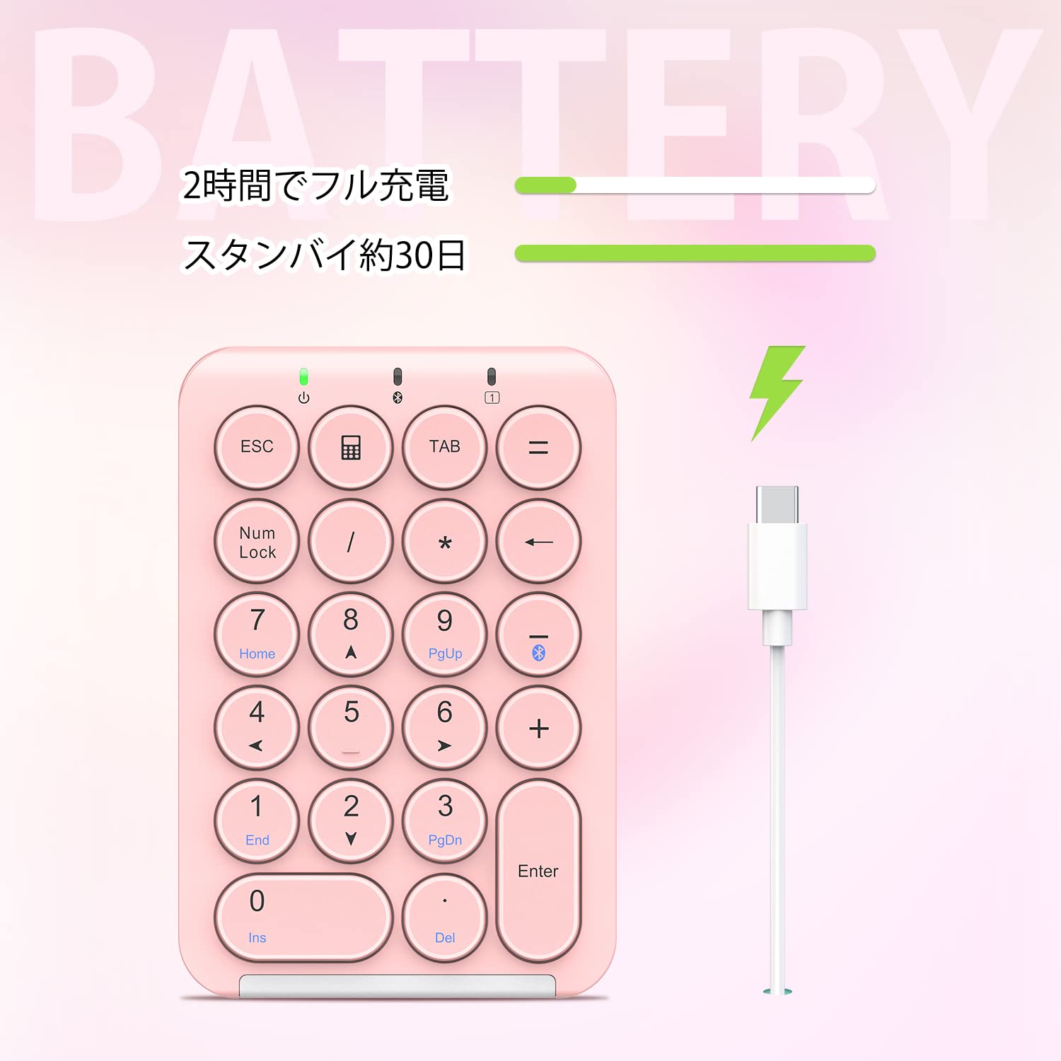 Mua iClever IC-KP08 Bluetooth Wireless Numeric Keyboard, Pantograph Type, Type-c Charging, Ultra ...