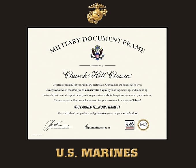 Amazon.com - Church Hill Classics US Marine Corps Certificate Frame ...