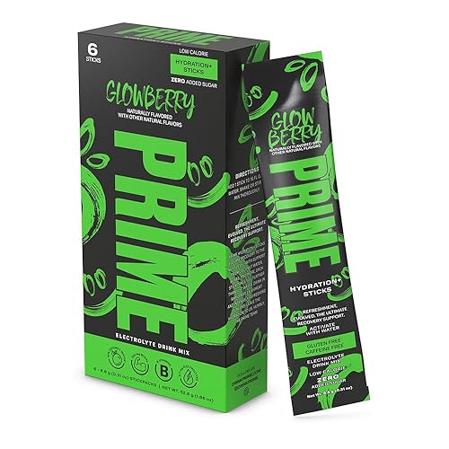 Prime Hydration+ Stick Pack | GLOWBERRY | 6 Sticks | Electrolyte Drink ...