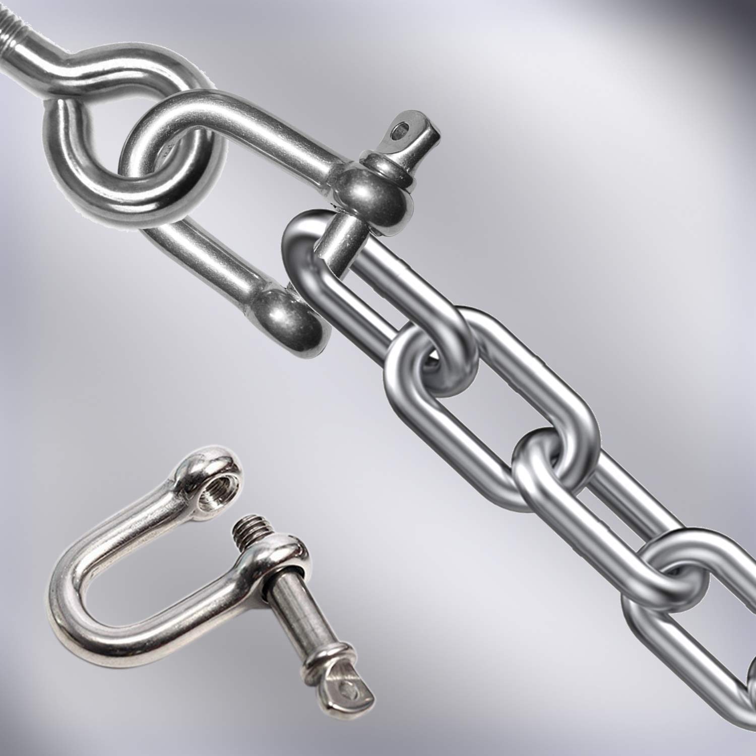 M8 Stainless Steel d-Shaped Shackle, Threaded, Used For Heavy Rigging ...