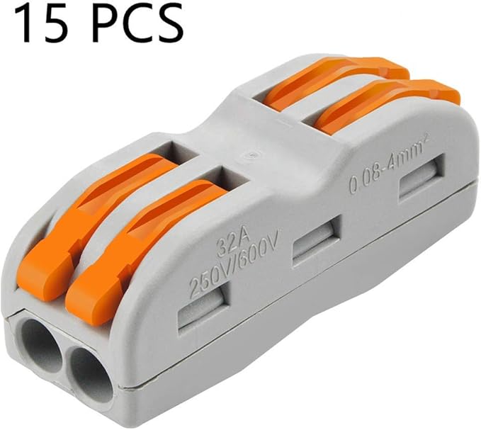 Lever-Nut Wire Connectors-15 Pcs SPL-2 Compact Wire Wiring Connector ...