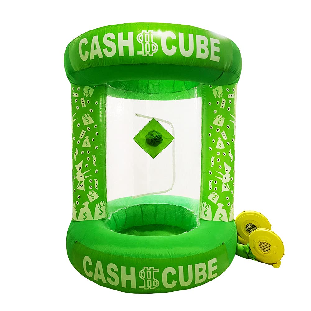 TONGFUSHE Inflatable Cash Cube Booth with 2pcs Blower Inflatable Cube ...