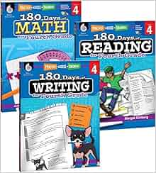 Amazon.com: 180 Days of Practice for 4th Grade (Set of 3), Assorted ...