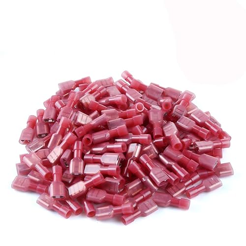 100 Pcs XHF 22-16 AWG Nylon Female Spade Connectors Quick Disconnect ...