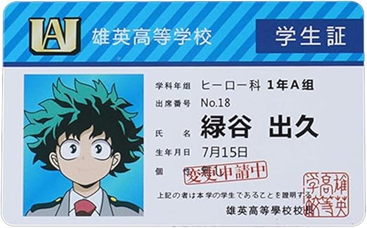 Amazon.com: Bowinr My Hero Academia ID Card, Japanese Anime Waterproof ...