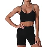 Amazon.com: Toplook Women Seamless Yoga Workout Set 2 Piece Outfits Gym Shorts Sports Bra ...