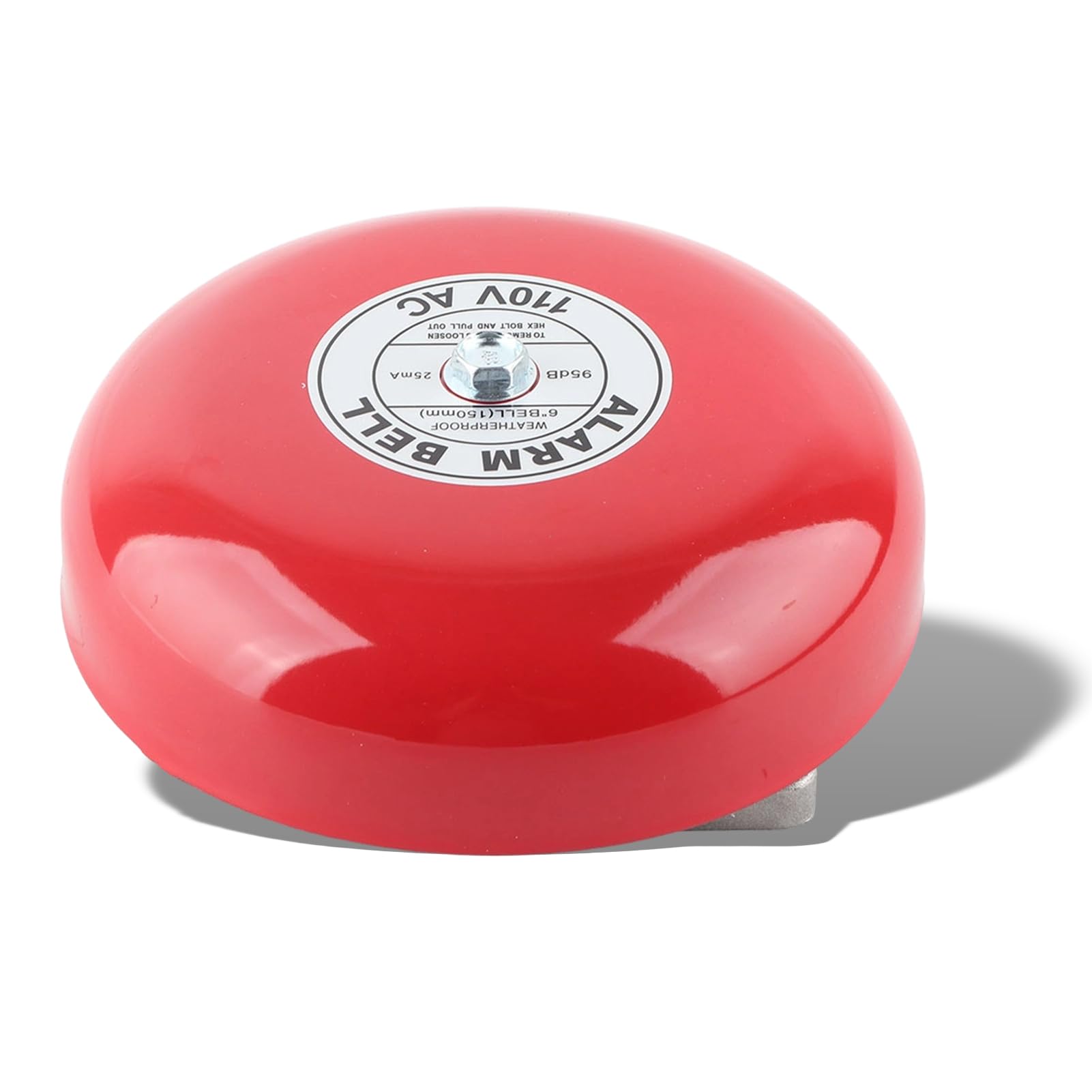 Fire Alarm Bell, 110V Bell, CB?6B 95dB Metal Electric Round Alarm Bell ...