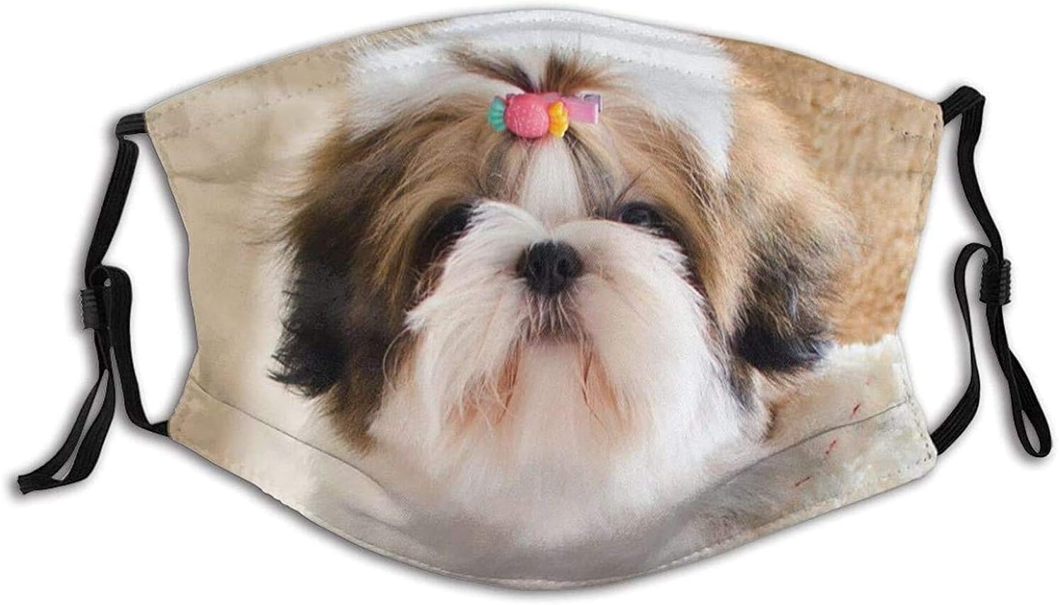 Animal Cute Shih Tzu Dog Face Mask Washable Men's Women's Adjustable ...