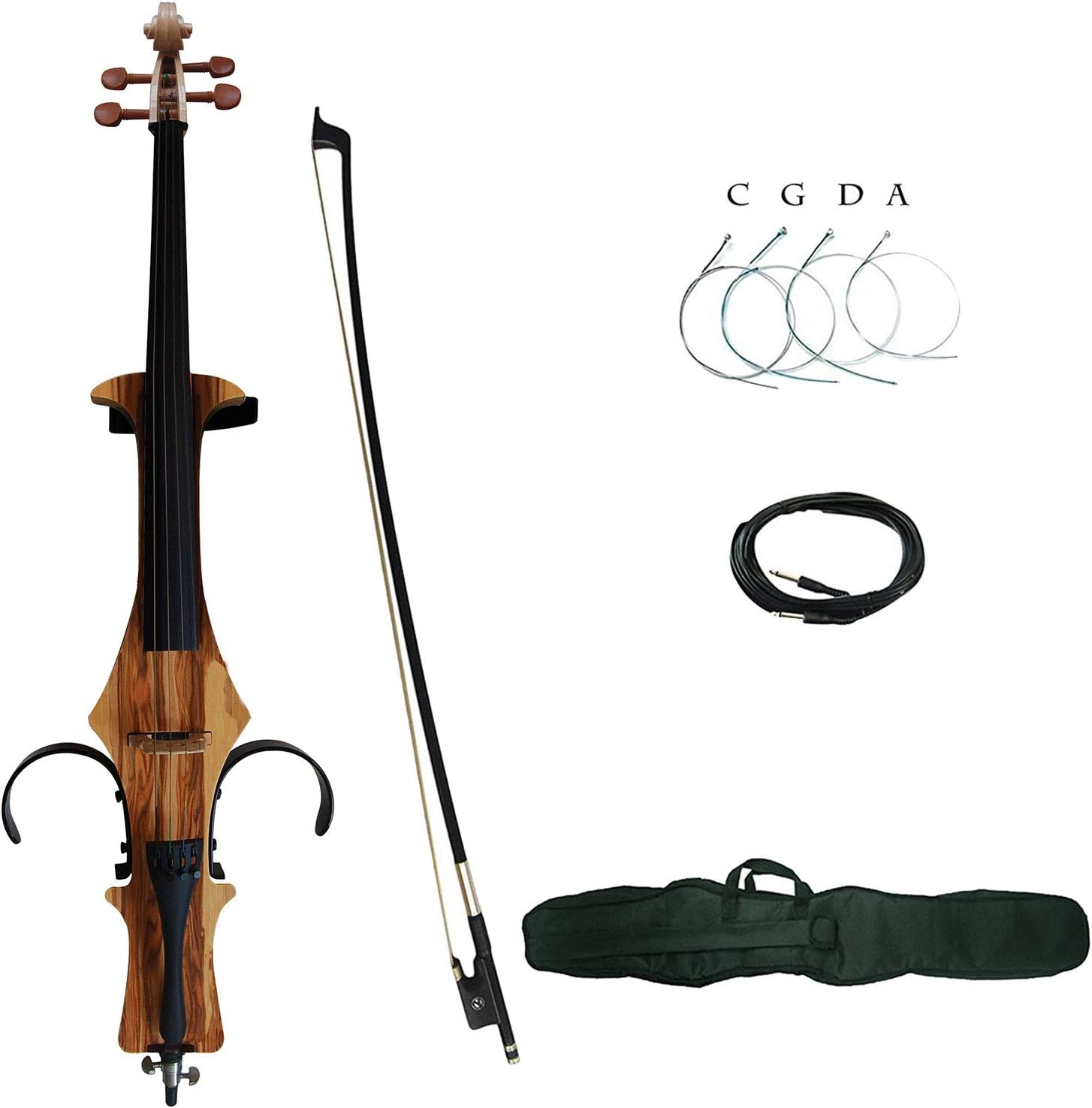 Amazon.com: Aliyes Professional Handmade Solid Wood Electric Cello 4/4 ...