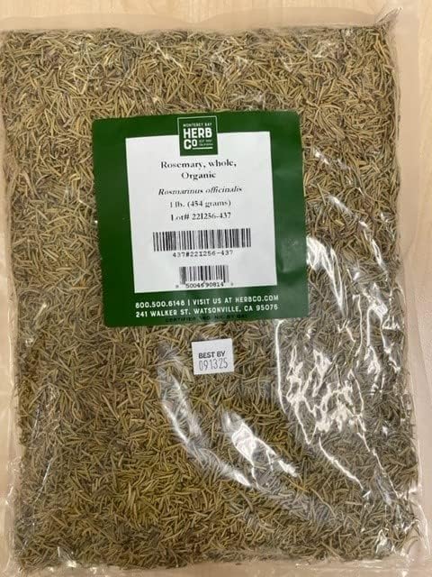 Monterey Bay Herb Co Rosemary Whole 1 LB Bag – Whole Cut and Sifted 100 ...