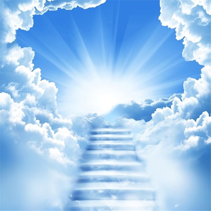 Amazon.com : CSFOTO 4x4ft Background for Stairs in Sky Paradise Heaven ...