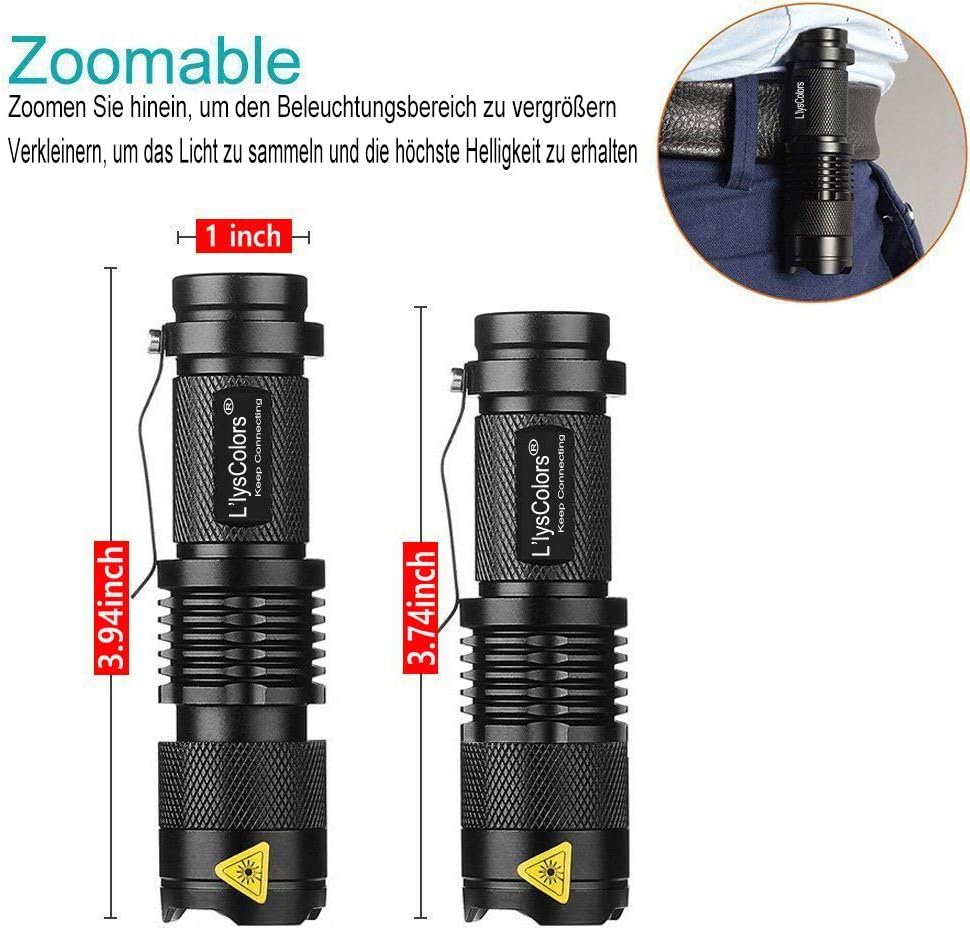 Starke Mini CREE LED Flashlight 500 Lumens Zoom Function 3 Modes – BigaMart