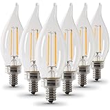 Feit Electric 40-Watt Equivalent CA10 LED Light Bulb, Dimmable Enhance Glass Candelabra Filament ...