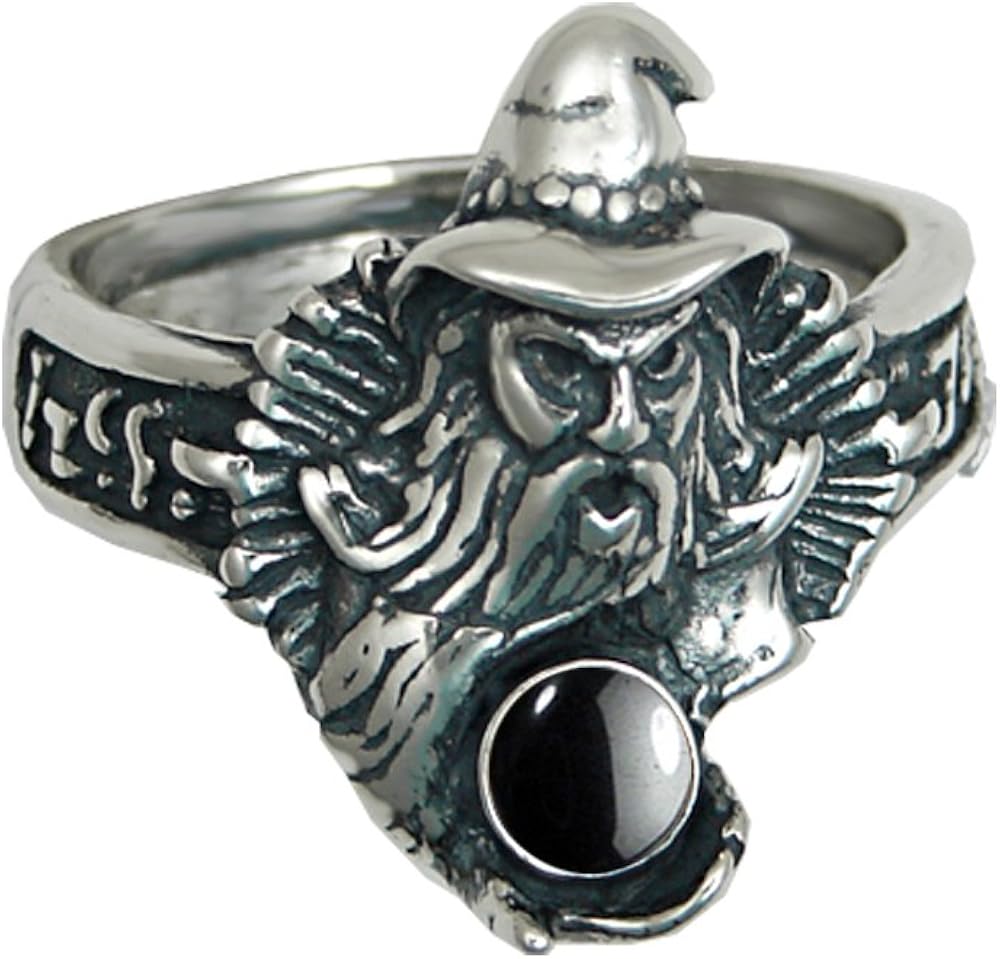 Sterling Silver Wizard Ring with Hematite Made in America|Amazon.com