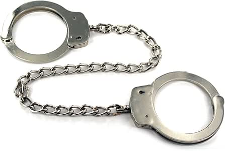 Amazon.com: Toy Metal Long Chain Handcuffs with Key for Swat Role ...